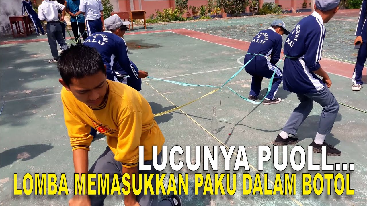 Pastinya Lucuu... Lomba Memasukkan Paku Dalam Botol - YouTube