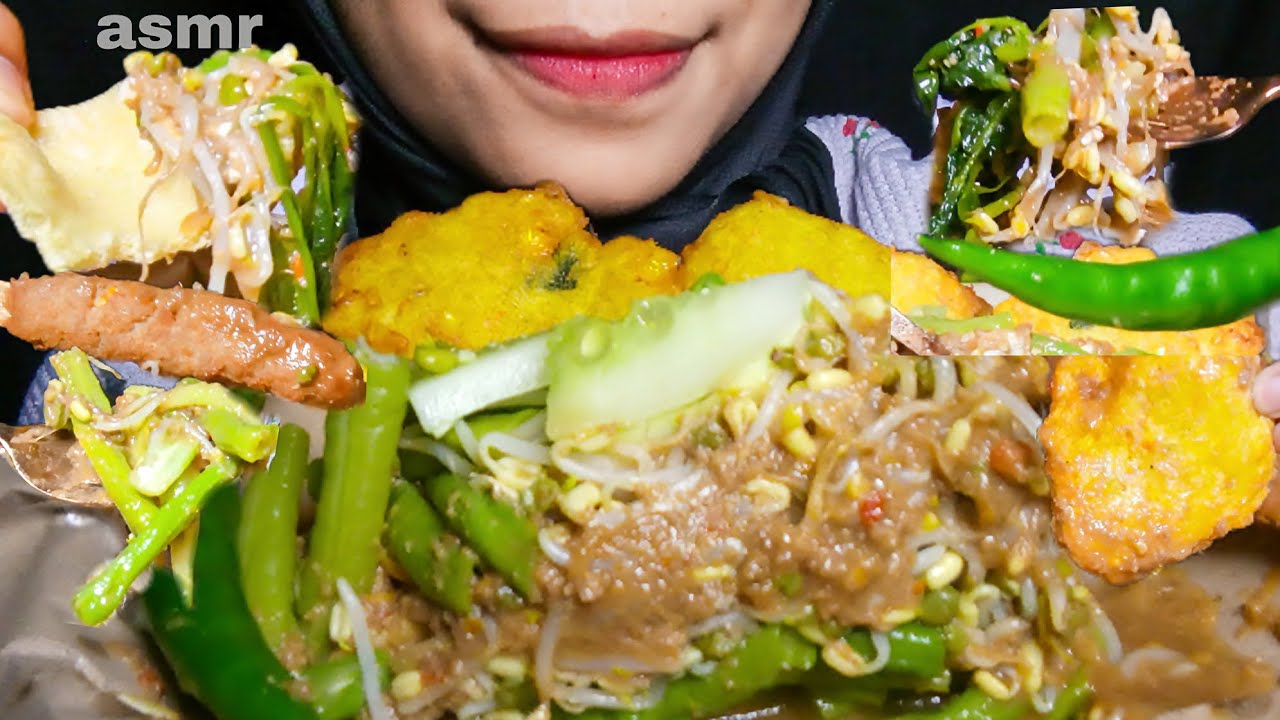 Pecel topping bakwan sate☁️🔥 Sweet Lacy Asmr - YouTube