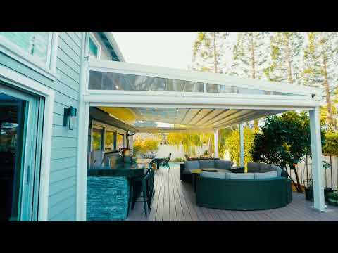 Retractable Pergola with Zip Blind rollup screen | Residential Project by #pergomatic