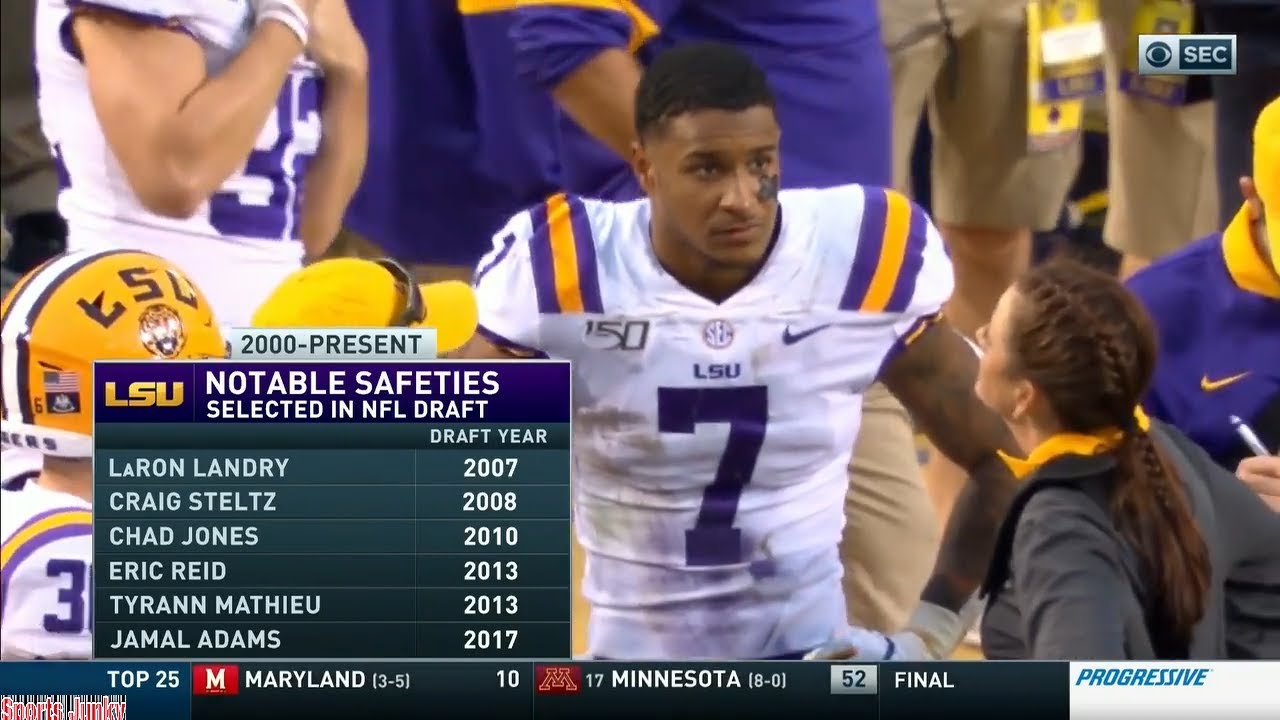 LSU Safety Grant Delpit vs Auburn (Week 9) - YouTube