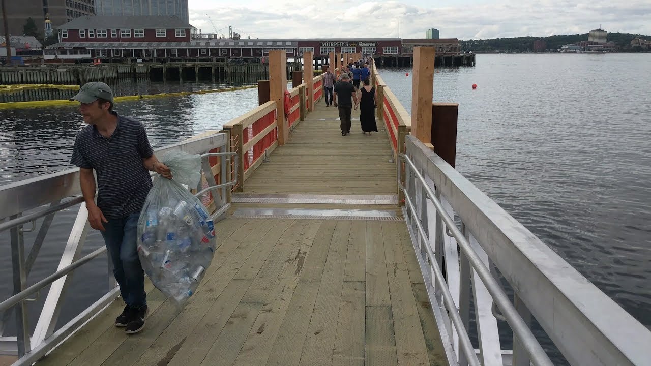Walking Halifax Waterfront's sea bridge - YouTube
