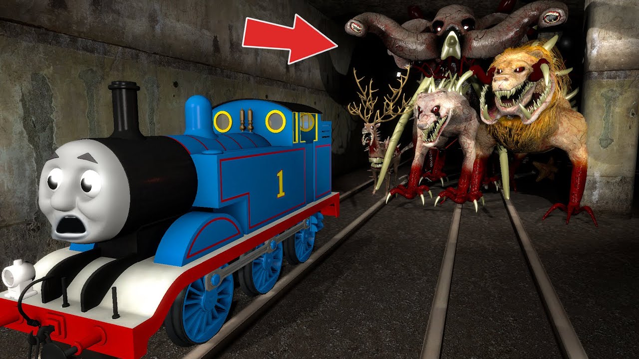 Building a Thomas Train Chased By New Zoochosis Mutant Animals in Garry ...