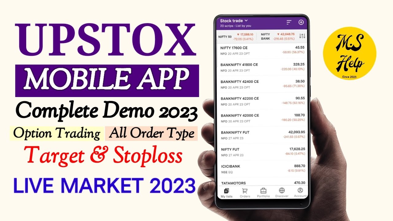 Upstox Mobile App Complete Demo 2023 | How to use upstox app | Live ...