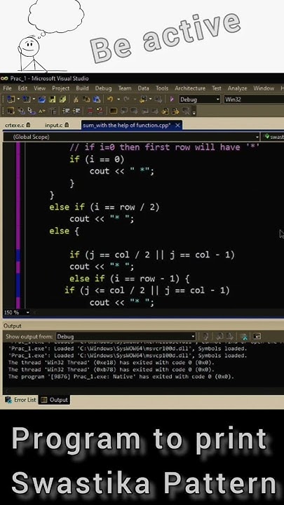 C++ Program to print Swastika Pattern #coding #shorts #youtubeshorts #programming - YouTube