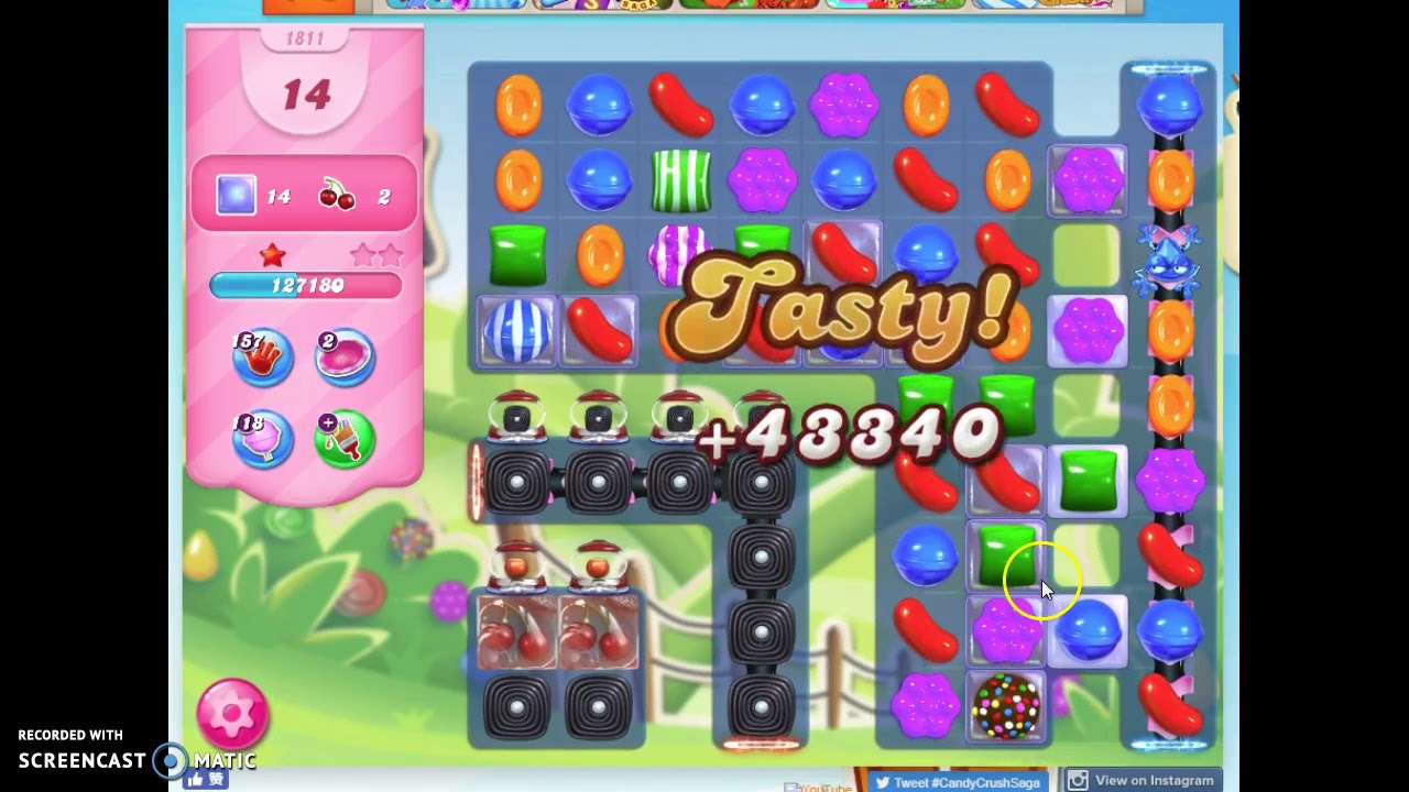 Candy Crush Level 1811 Audio Talkthrough, 1 Star 0 Boosters - YouTube