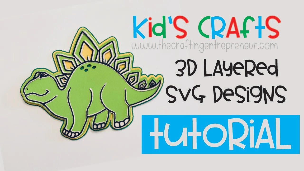 3D Layered Paper Crafts For Kids Tutorial - Dinosaur - YouTube