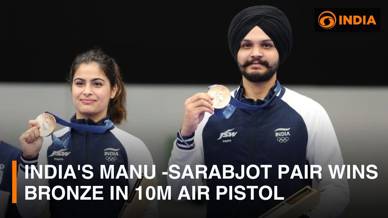 India's Manu Bhaker-Sarabjot Singh pair wins bronze in 10m air pistol ...