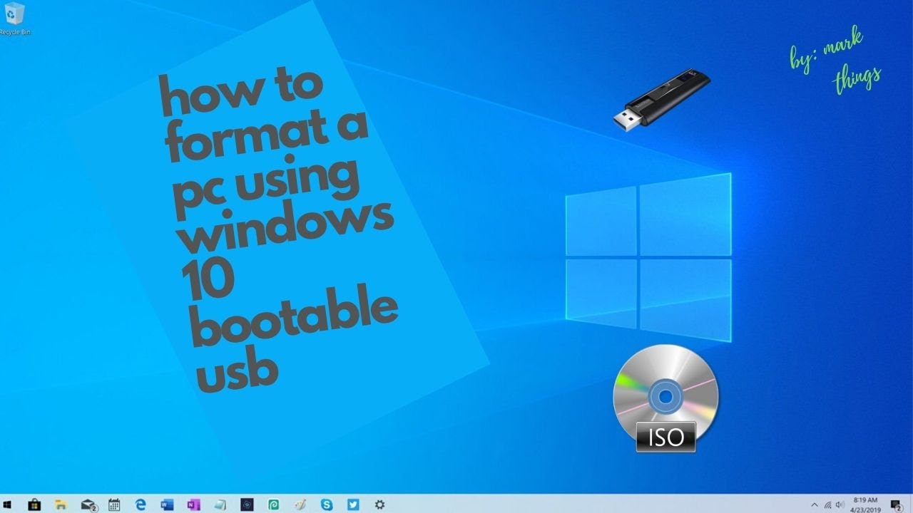 how to format a desktop pc using win 10 bootable usb {tagalog} - YouTube
