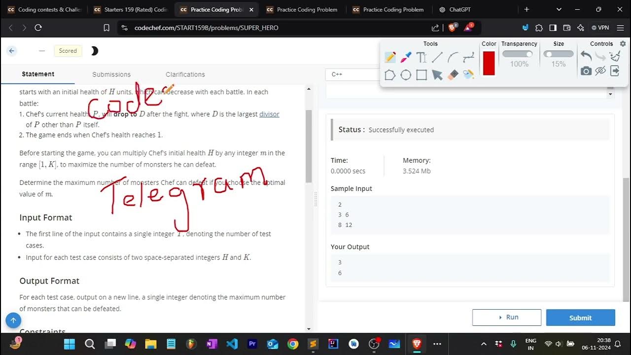 Super Hero (Code C++) Codechef Starters 159 FULL CODE - YouTube