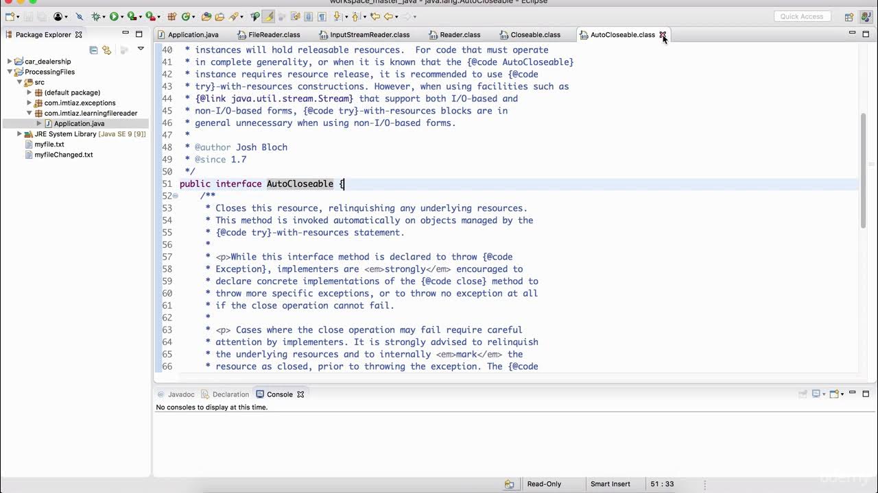 Try with Resources and the AutoCloseable Interface in java - YouTube