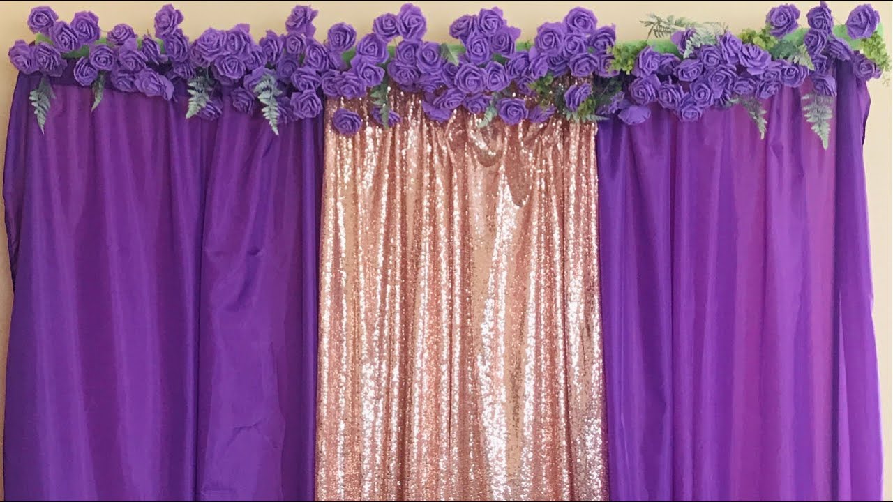 DIY Purple & Rose Gold Backdrop| Backdrop Ideas At Home| Wedding ...