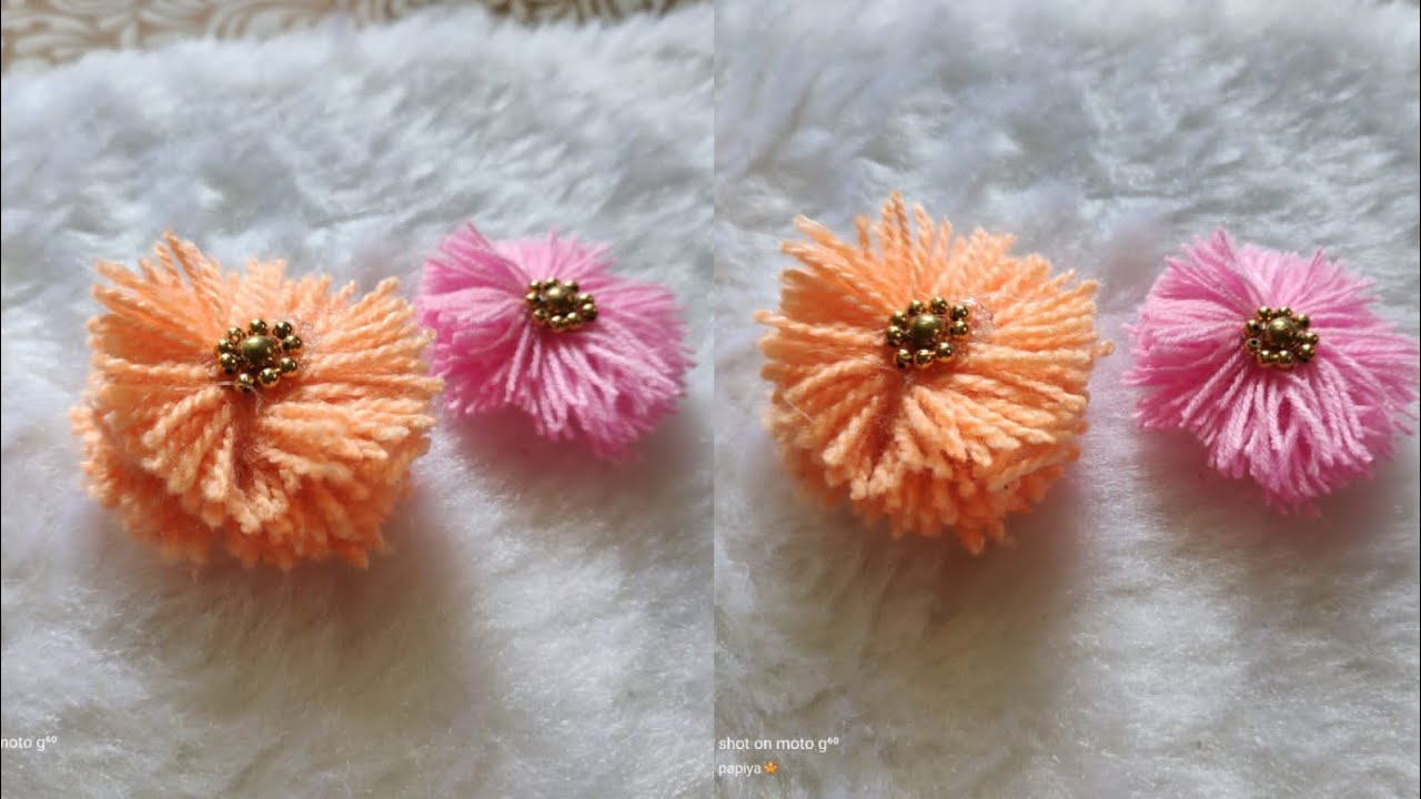 amaging woolen flower craft ideas. // easy woolen flower making ...