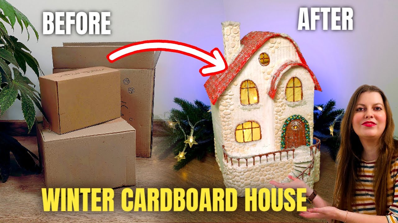 I Built a Magical Winter Cardboard House (DIY) | Cardboard Crafts - YouTube