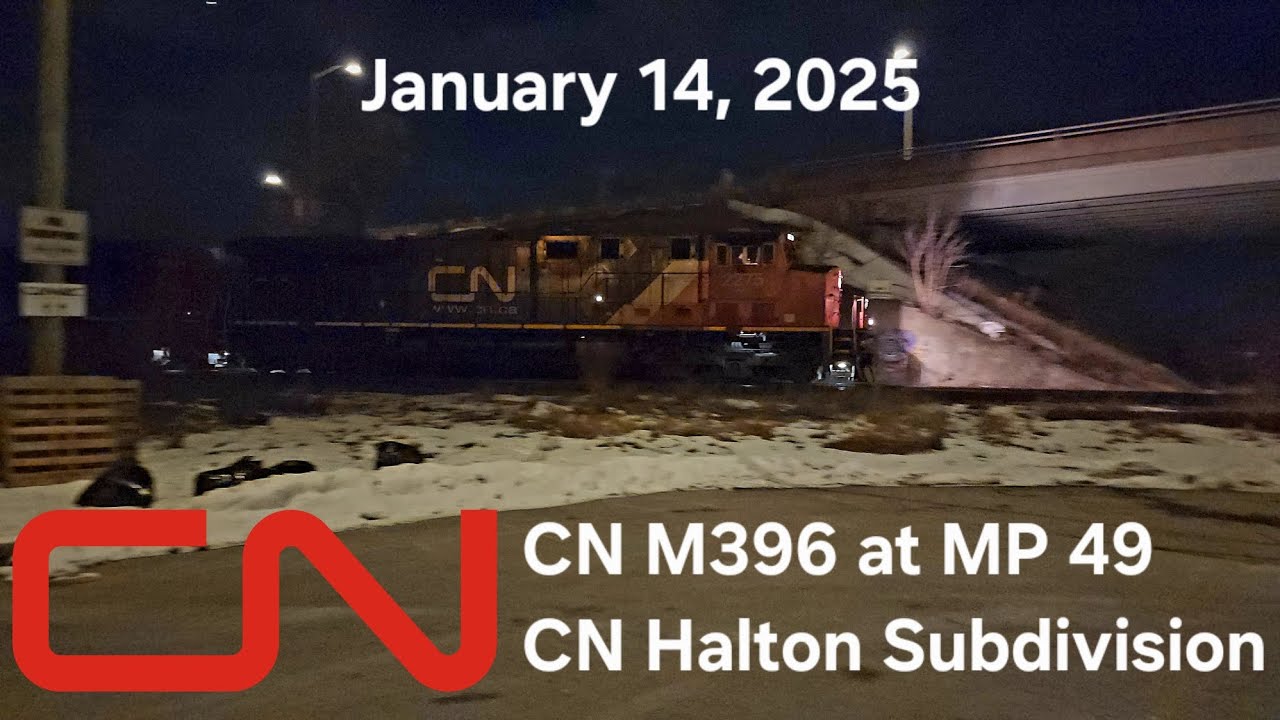 CN M396 at MP 49 CN Halton Subdivision • January 14, 2025 - YouTube