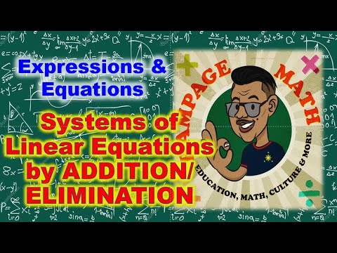 Systems of Linear Equation using Addition/Elimination - YouTube