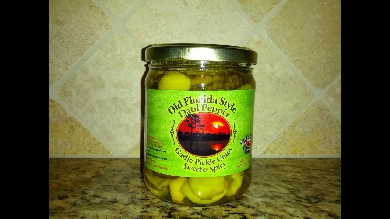 Old Florida Style Datil Pepper "Garlic Pickle Chips" Sweet & Spicy ...