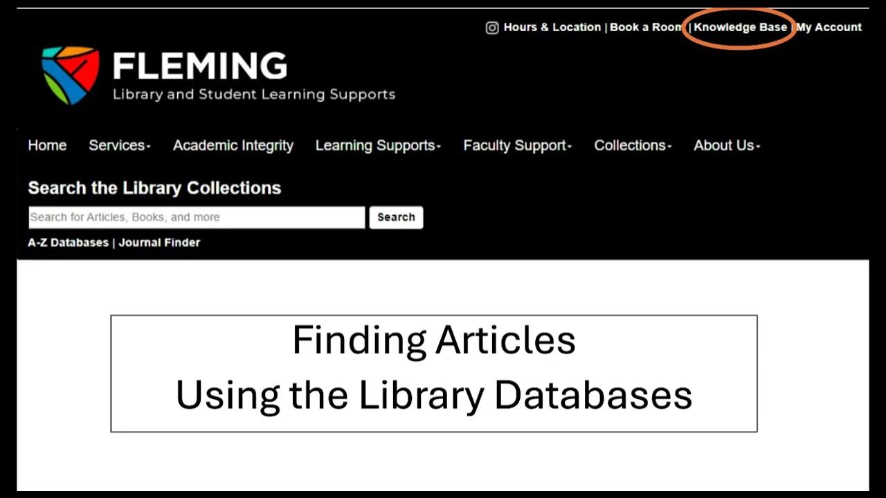 Finding Articles Using the Library Databases - YouTube