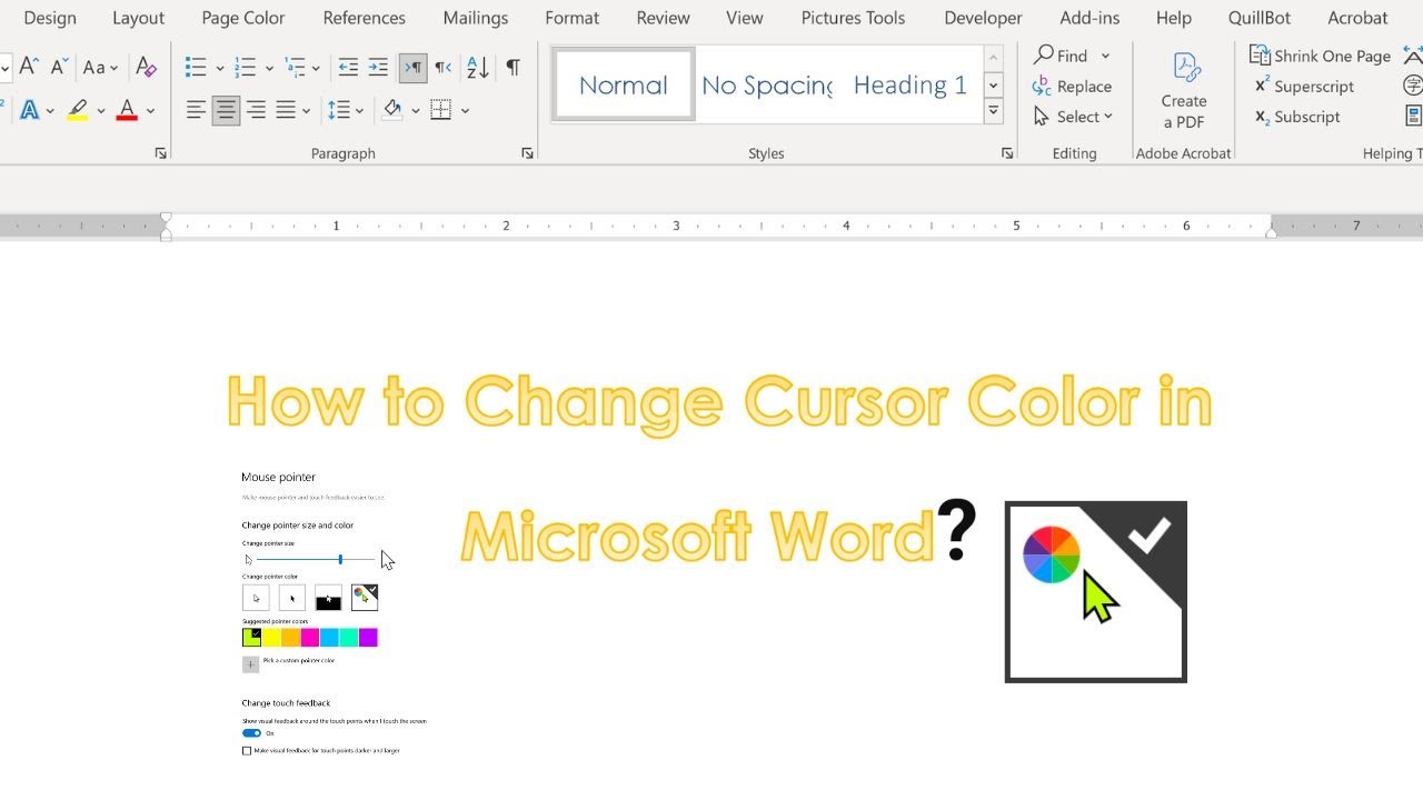 How to Change Cursor Color in Microsoft Word | Make Your Cursor Visible ...