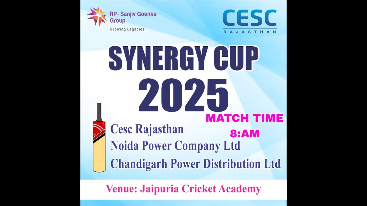 🔴LIVE: SYNERGY CUP-2025 ' | CESC RAJASTHAN | RP SANJIV GOENKA GROUP ...