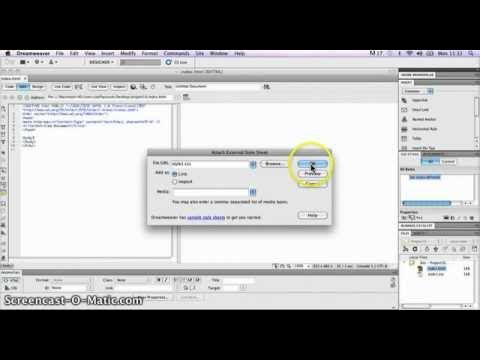 Creating an index.html and external stylesheet in DW - YouTube