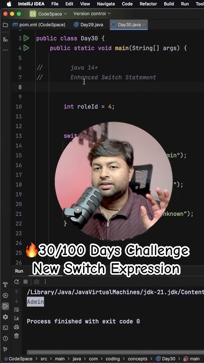 30/100 Days Java Coding Challenge | New Switch Expression #coding #javainterview #java #coding ...