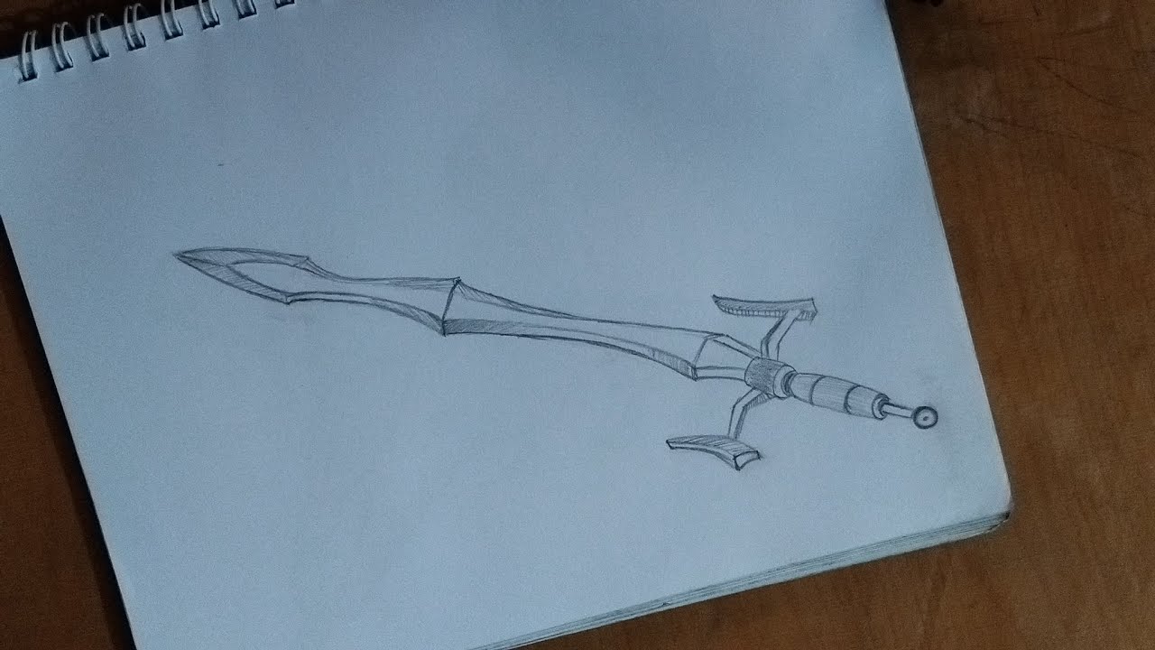 Drawing A Sword Easy Way - YouTube