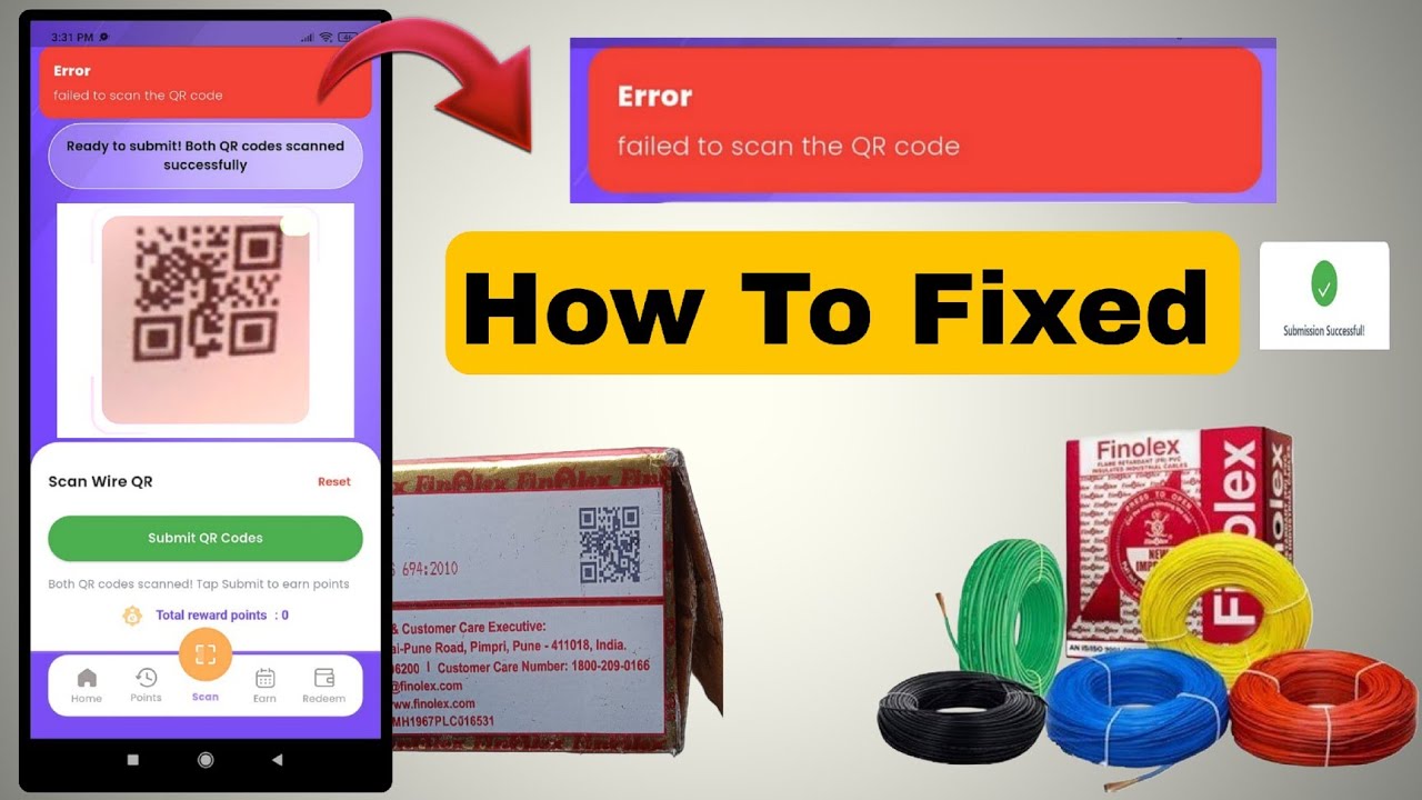 How to scan Finolex cables wire Cables Qr || Finolex points Redeem ...
