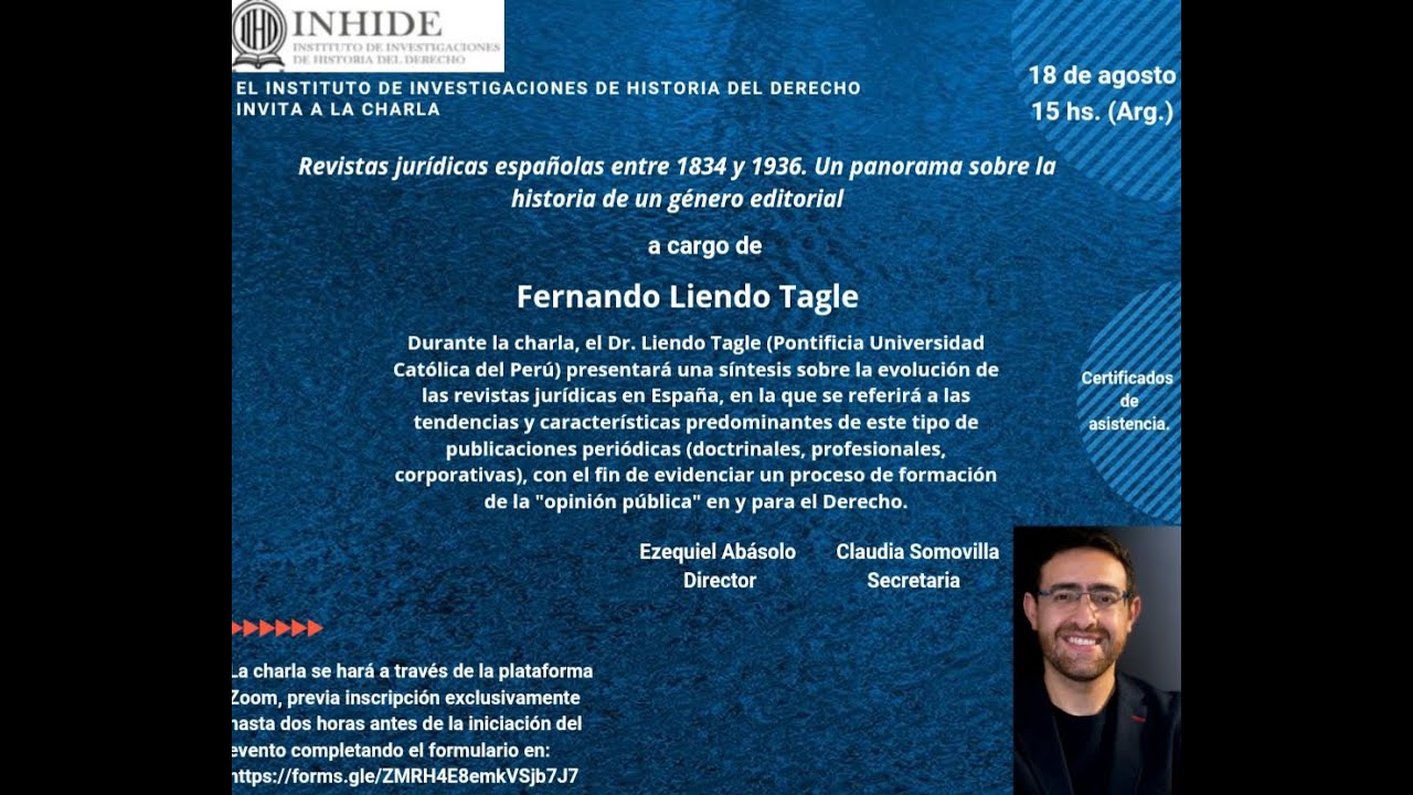 "Revistas jurídicas españolas entre 1834 y 1936". Fernando Tagle Liendo ...
