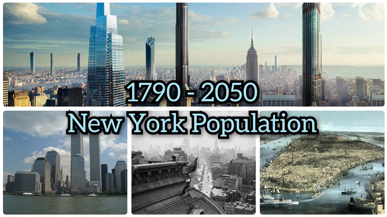 How much did the population of New York increase from 1790 to 2050?👥📊 ...