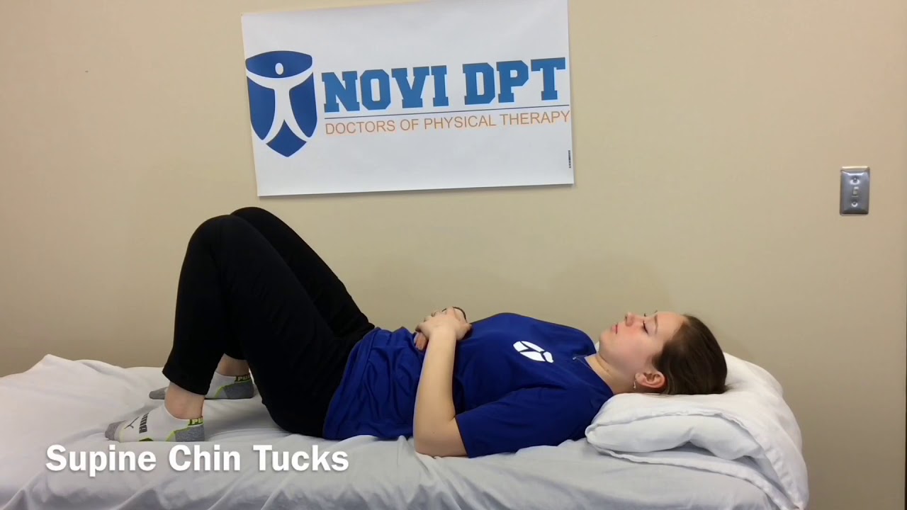 Supine Chin Tucks - YouTube