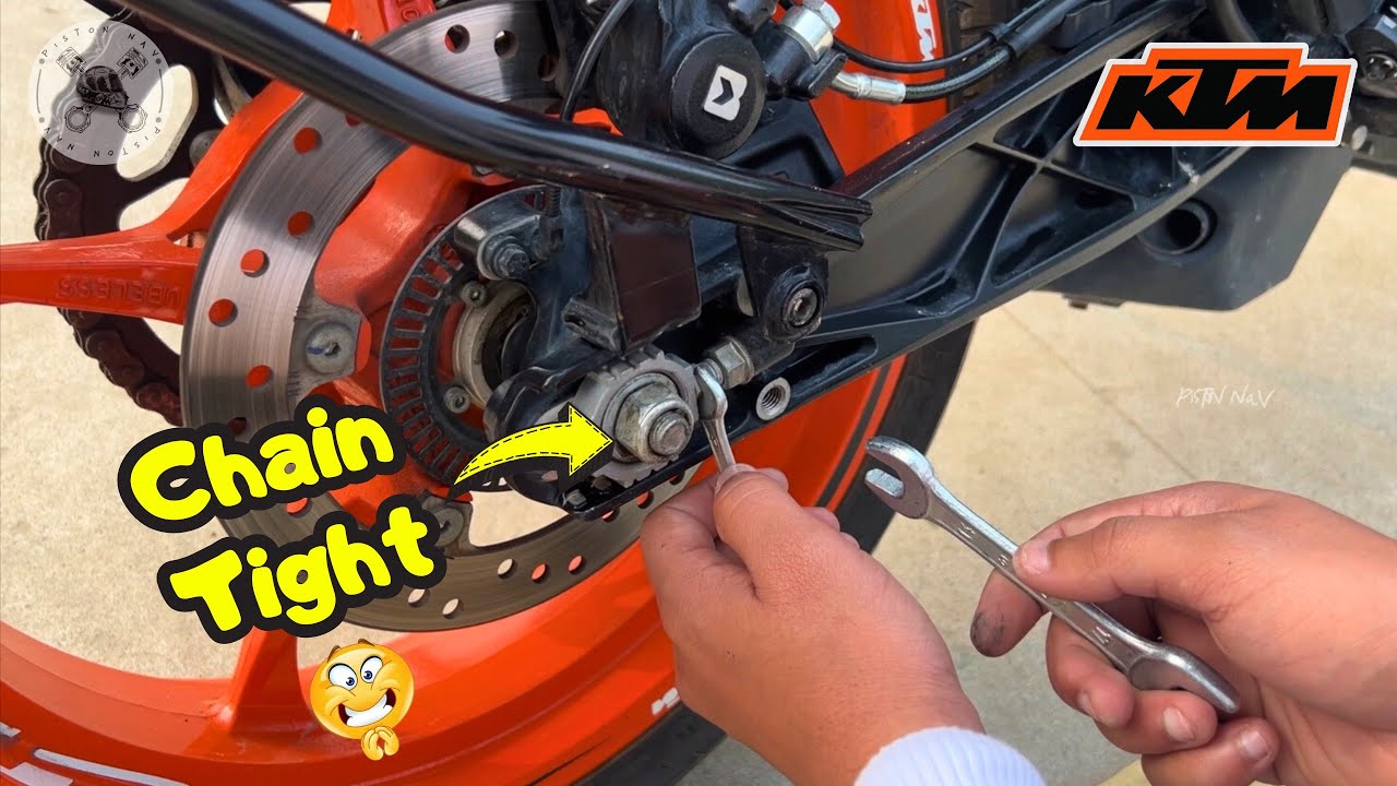 KTM RC200 2022 Chain Adjustment | How To tighten The KTM’s Chain ...