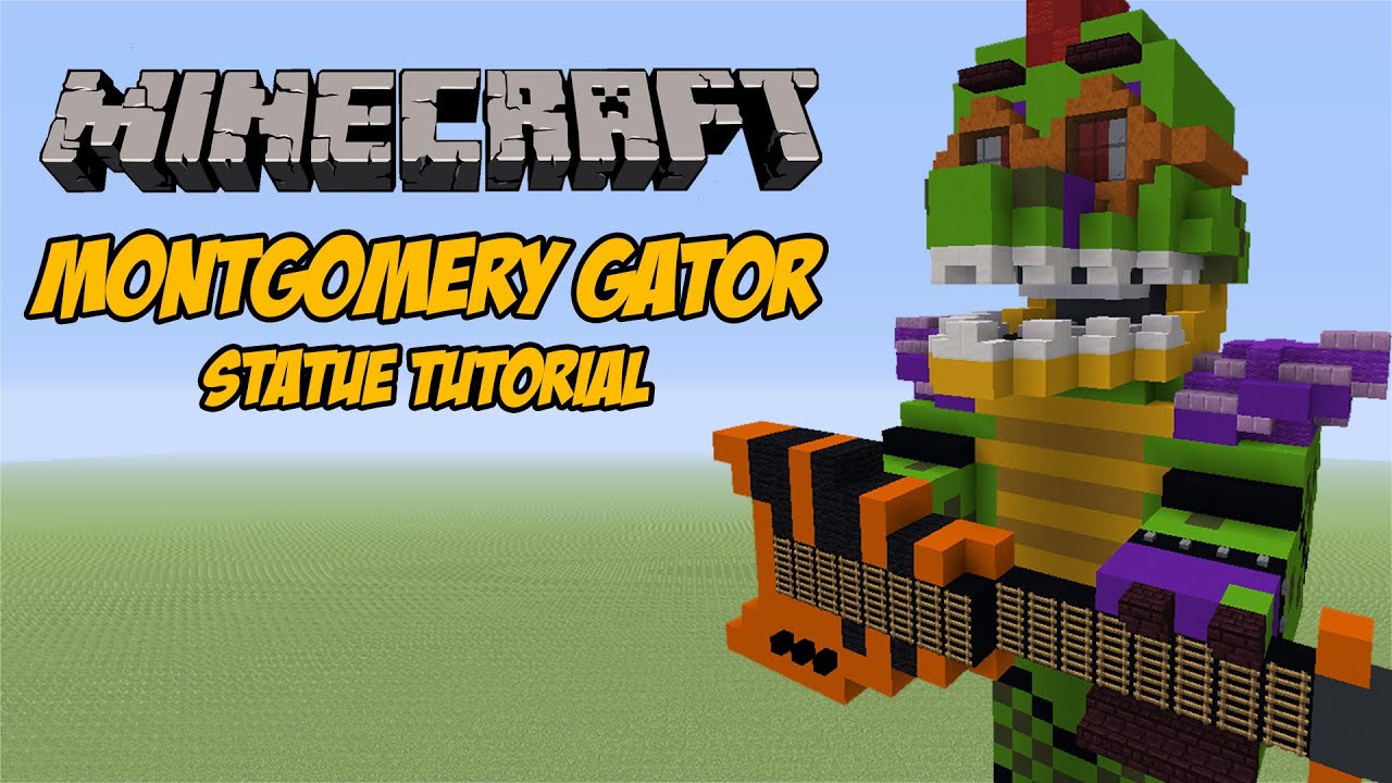 Minecraft Tutorial: Montgomery Gator (FNAF: Security Breach) Statue ...