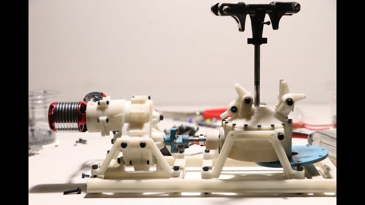3D RC helicopter main rotor gear box - YouTube