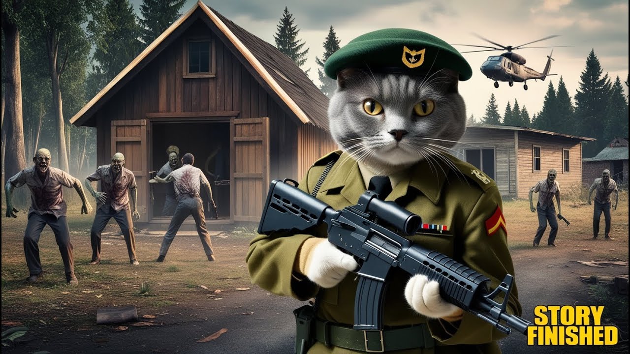 Zombies are here. A cute cat saved the world! - YouTube