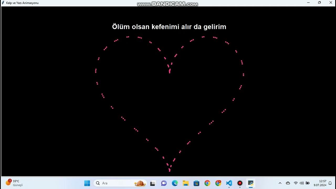 python turtle ile kalp animasyonu yapımı - YouTube