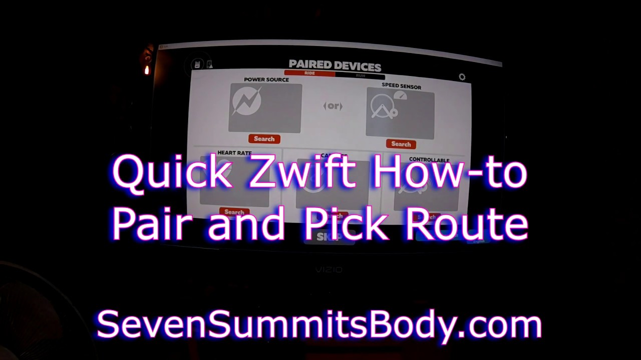 Zwift Quick How-To - Pair and Select Route