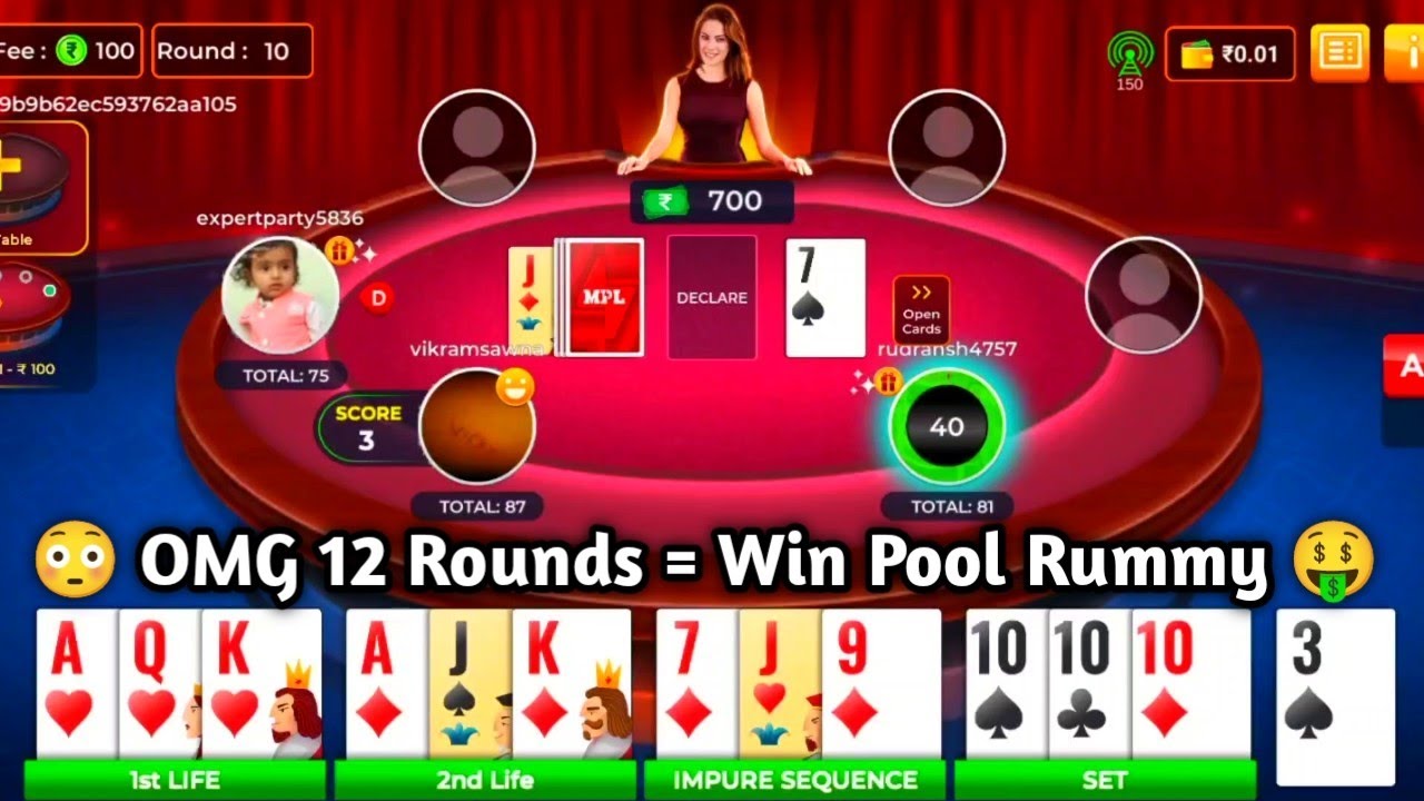 😳🤑 OMG 12 Rounds and Opponent Player's Rejoin and Win Pool Rummy ...