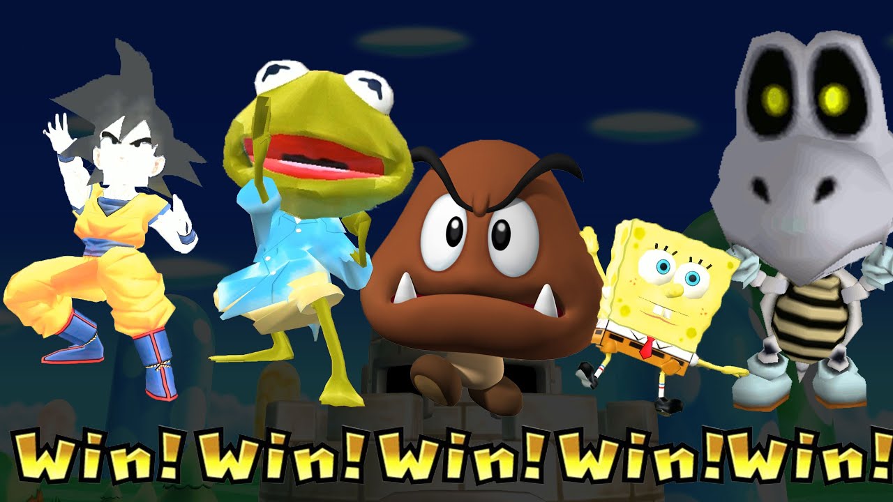 Mario Party 9 Mod Step It Up - Goku vs Goomba vs Kermit vs Spongebob # ...