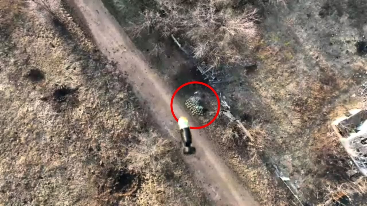 Drone Finds Massive Pile Of Anti-Tank Mines - YouTube