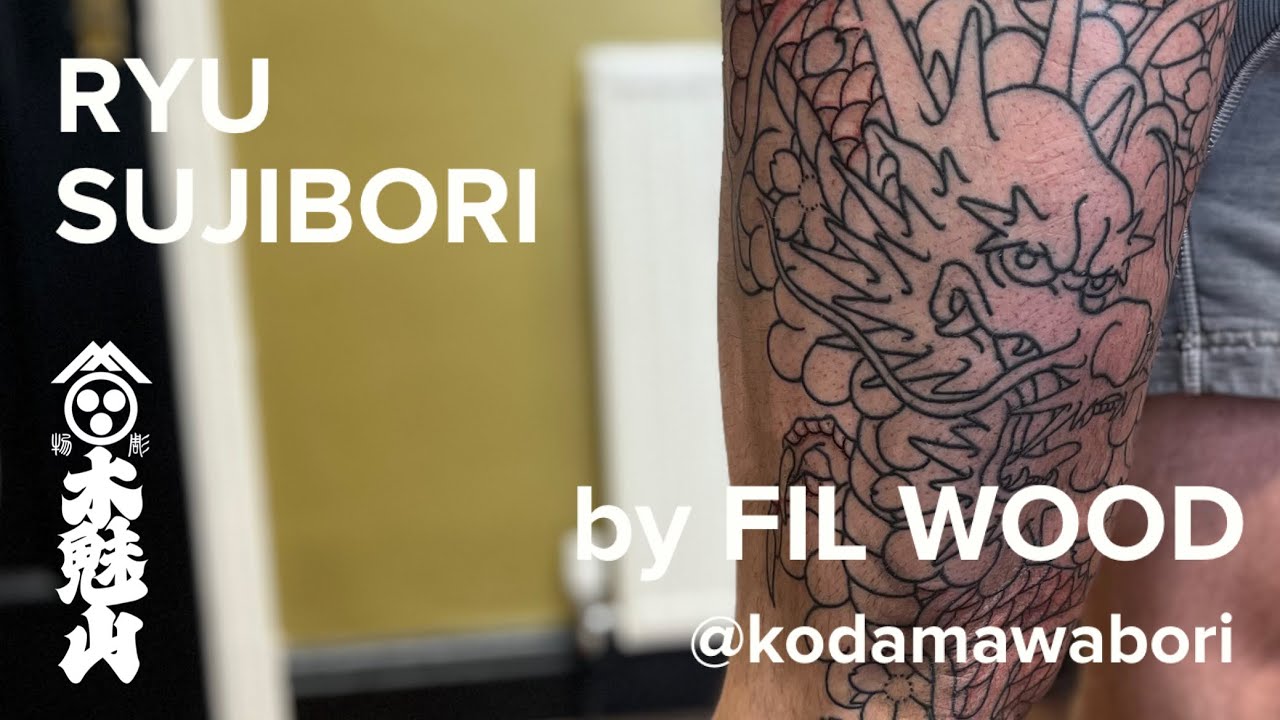 RYU SUJIBORI Japanese Dragon linework by Fil Wood - YouTube