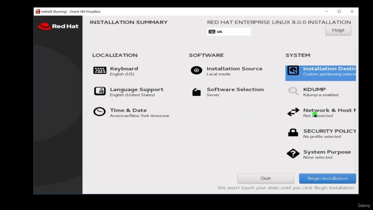 4 Install Red Hat 8 with Custom Partitioning on Virtual Box - YouTube