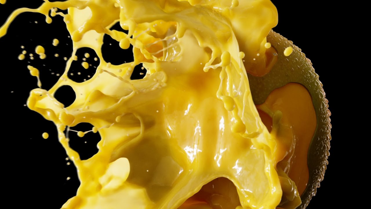 Mango splash done with SideFX Houdini. - YouTube