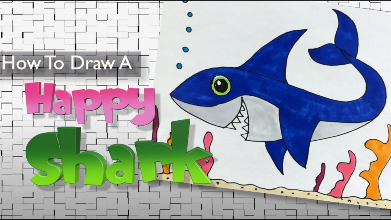 How to Draw a Shark 🦈 Fish 🦈 Summer 🦈 Easy 🦈 Step by Step 🦈 ...