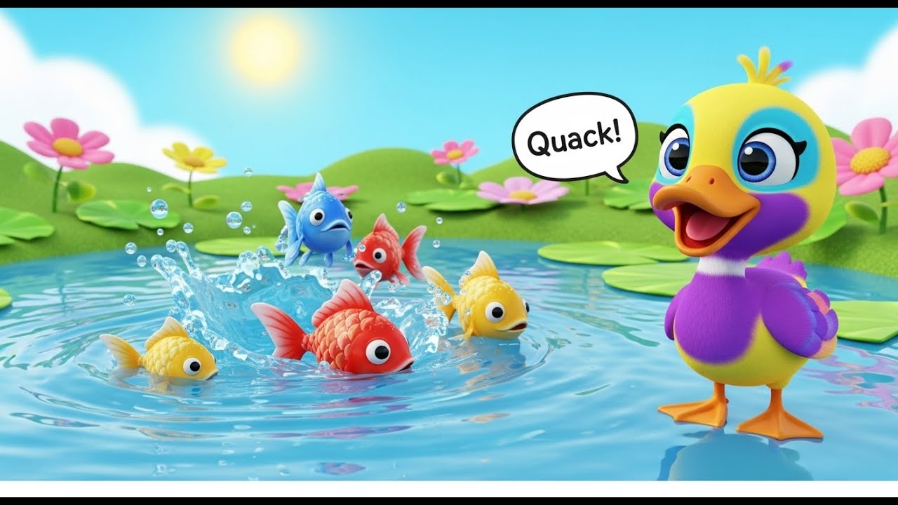 Ducks Go Quack and Fish Go Swish! | Children’s Nursery Rhyme & Action ...