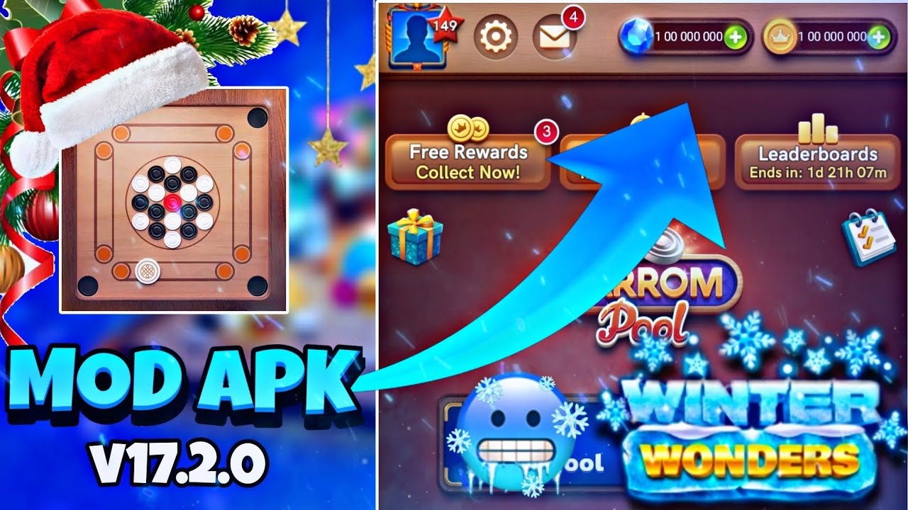 Carrom pool unlimited coins gems mod apk hack v17.0.02 latest mod menu ...