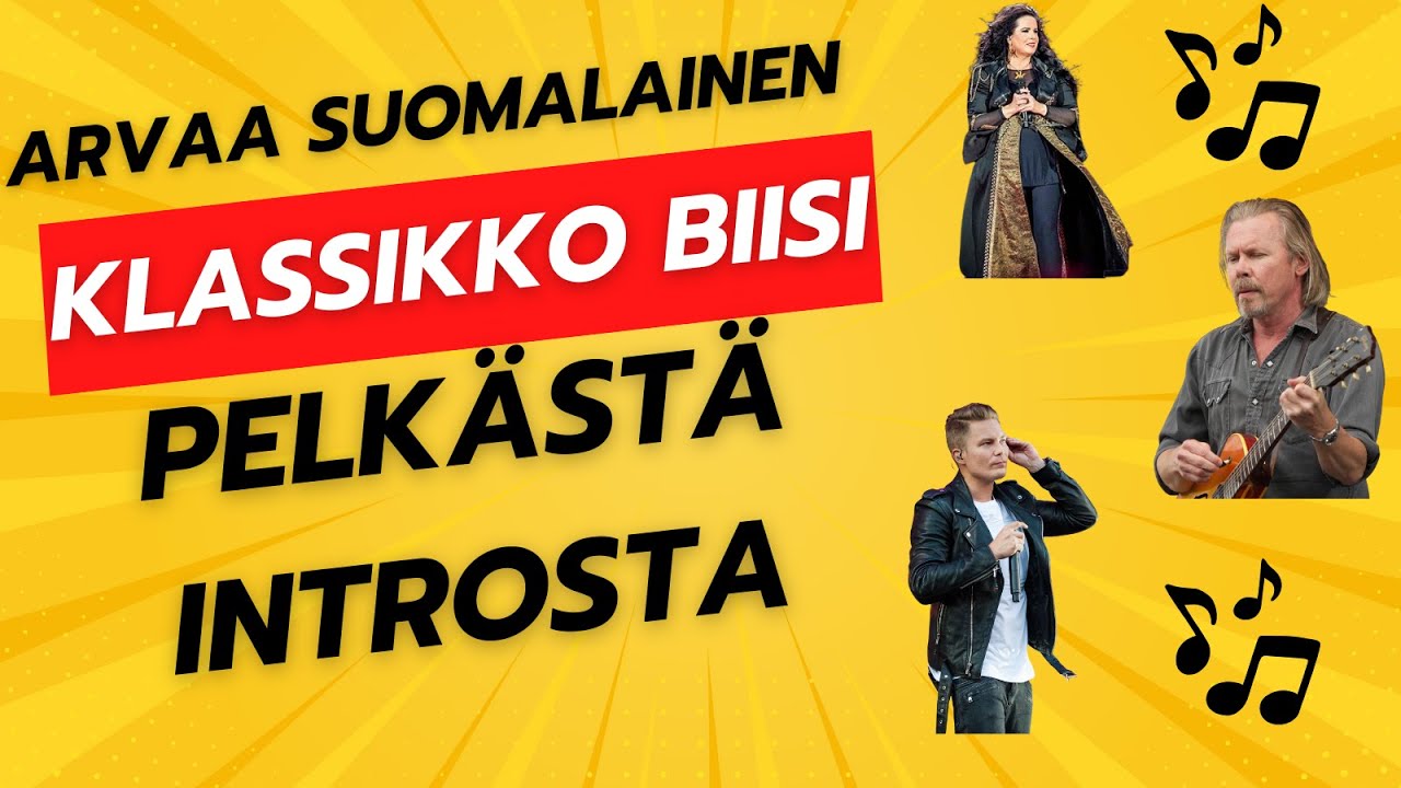 🎤 ARVAA BIISI PELKÄSTÄ INTROSTA – SUOMALAISET KLASSIKOT🎶 - YouTube