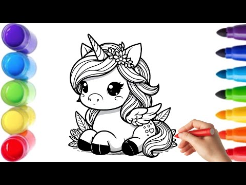 Easy Baby Unicorn Drawing, Painting & Coloring For Kids and Toddlers_ Kids Art