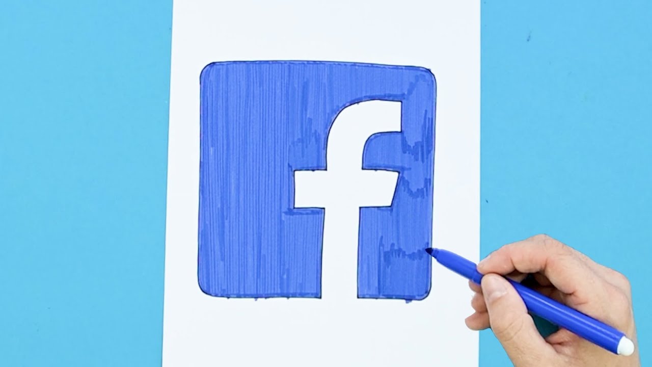 How to draw Facebook logo - YouTube