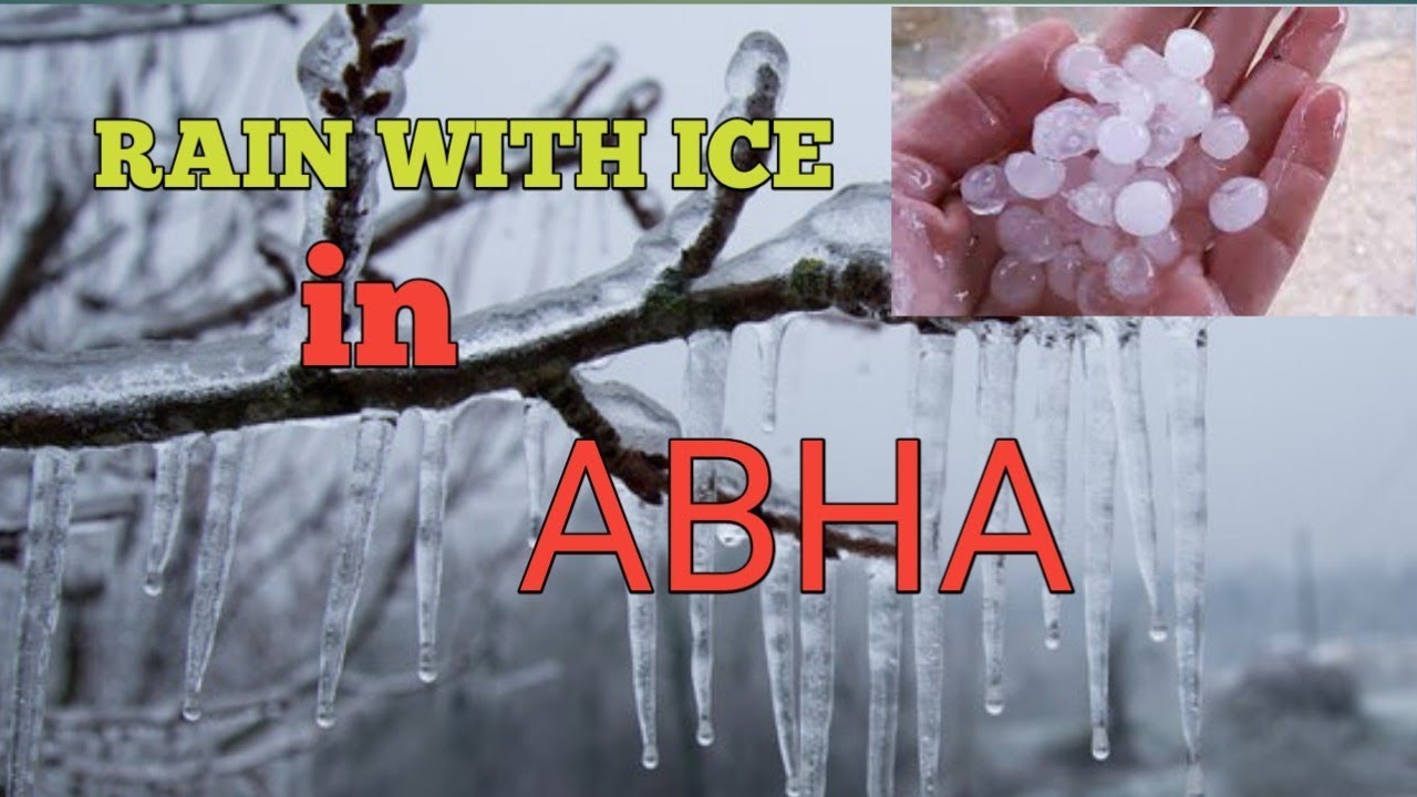 RAIN WITH ICE, IN ABHA SAUDI ARABIA - YouTube