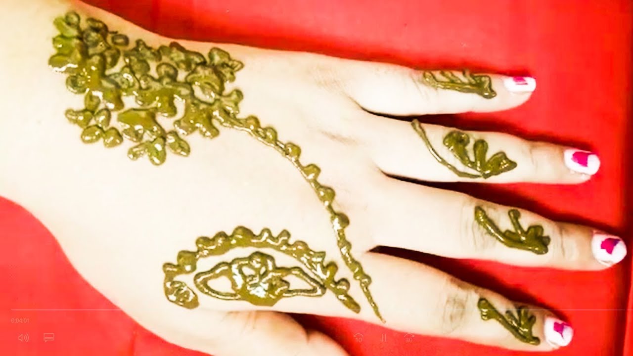 Simple Mehndi Design Back Hand 2018_Easy Beautiful Henna Art_হাতে ...
